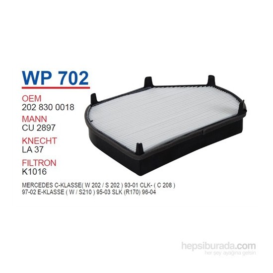 Wunder MERCEDES 202 KASA C-CLK-E KLASS Polen Filtresi OEM Fiyatı