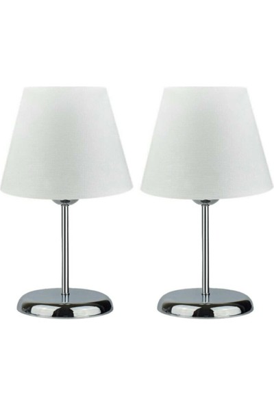 Evlight Metal Ayaklı 2'li Abajur Masa Lambası Abajur Xl Beyaz Evlight Metal Ayaklı 2'li Abajur Masa Lambası Abajur Xl Beyaz