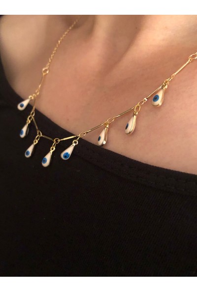 Açık Meşe Nazar Boncuk Çelik Kolye