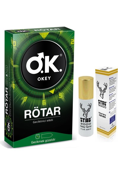 Okey Prezervatif Rötar + Stag Sprey 9000 Okey Prezervatif Rötar + Stag Sprey 9000
