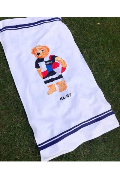 Melt Home Design Teddy Bear Lacivert Çizgili Plaj Havlusu Melt Home Design Teddy Bear Lacivert Çizgili Plaj Havlusu