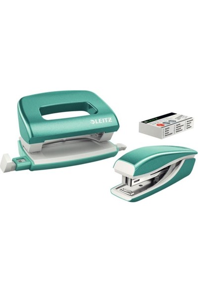 Leitz Zımba-Delgeç Set Wow Renk Metalik Buz Mavisi 55612051 Leitz Zımba-Delgeç Set Wow Renk Metalik Buz Mavisi 55612051