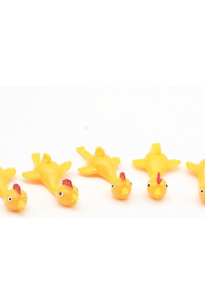 Pasifix Uçan Tavuk Kauçuk Avcı Oyuncak 5 Adet (Yurt Dışından)