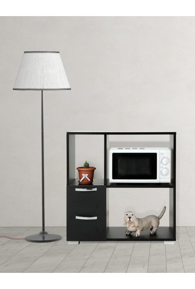 Chic Life Ece Çok Amaçlı Mutfak Dolabı Siyah Chic Life Ece Çok Amaçlı Mutfak Dolabı Siyah