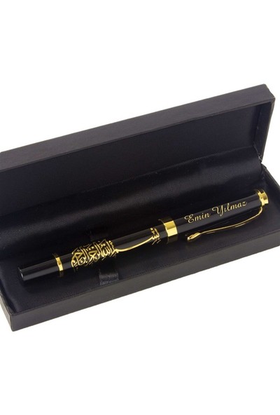 Hediyehanesi Isme Özel Besmele Temalı Altın Rengi Işlemeli Roller Kalem Hediyehanesi Isme Özel Besmele Temalı Altın Rengi Işlemeli Roller Kalem
