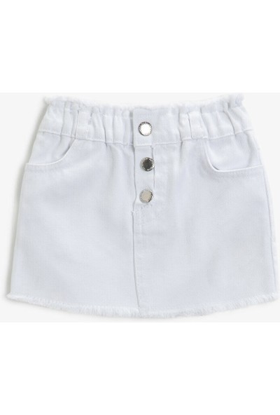 Koton Kız Bebek Denim Mini Etek Beli Lastikli Koton Kız Bebek Denim Mini Etek Beli Lastikli