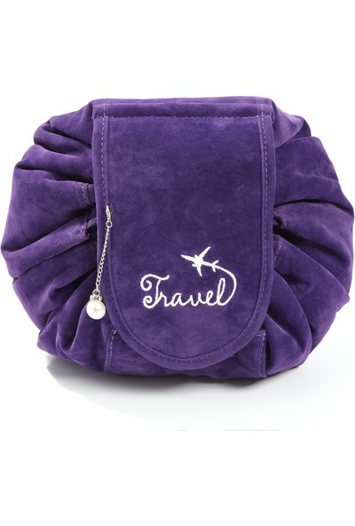 Yuandong Flanel Ipli Işlemeli Kozmetik Çantası (Yurt Dışından)