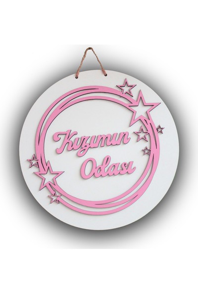 Bonvos Kız Bebek Odası Pembe Ahşap Kızımın Odası Kapı Süsü Bonvos Kız Bebek Odası Pembe Ahşap Kızımın Odası Kapı Süsü