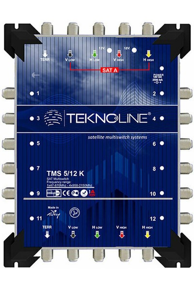 TEKNOLINE 5X12 KASKATLI MULTISWITCH UYDU DAĞITIM SANTRALI TEKNOLINE 5X12 KASKATLI MULTISWITCH UYDU DAĞITIM SANTRALI