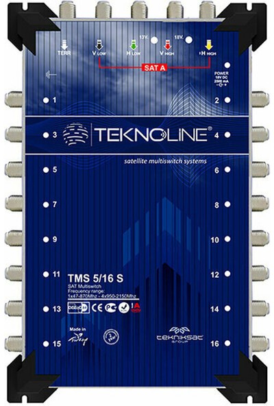 TEKNOLINE 5X16 SONLU MULTISWITCH UYDU DAĞITIM SANTRALI TEKNOLINE 5X16 SONLU MULTISWITCH UYDU DAĞITIM SANTRALI
