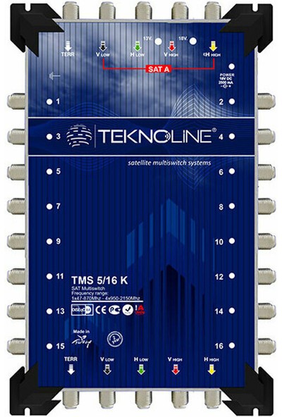 TEKNOLINE 5X16 KASKATLI MULTISWITCH UYDU DAĞITIM SANTRALI TEKNOLINE 5X16 KASKATLI MULTISWITCH UYDU DAĞITIM SANTRALI