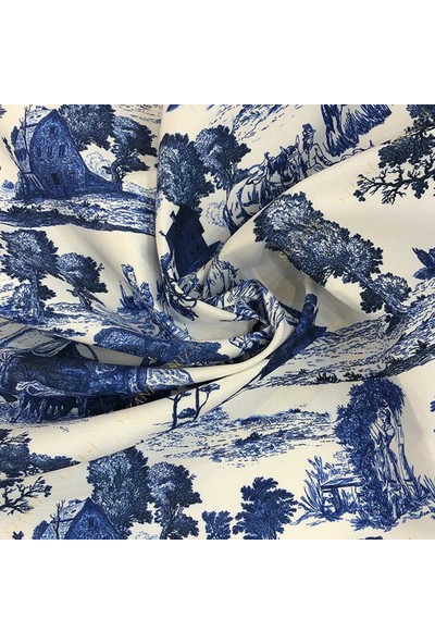 Suzani Toile De Jouy Desenli Dijital Baskılı Kumaş KMS-1206