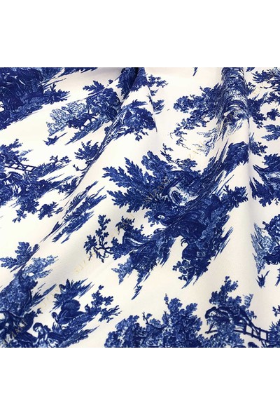 Suzani Blue Blanc Desenli Dijital Baskılı Kumaş KMS-1209 Suzani Blue Blanc Desenli Dijital Baskılı Kumaş KMS-1209