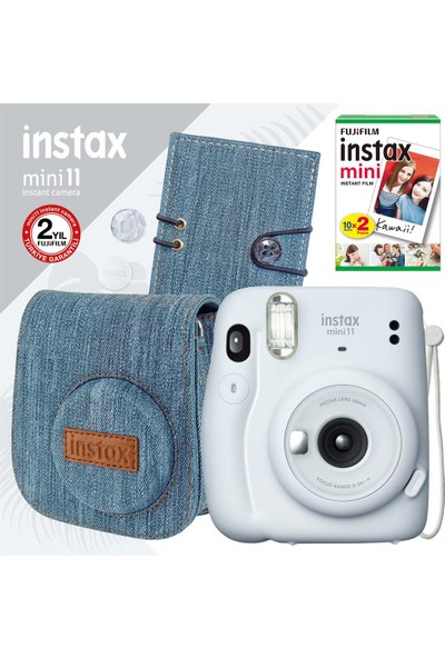 Instax Mini 11 Beyaz Fotoğraf Makinesi ve Jean Aksesuarlı Seti 1 Instax Mini 11 Beyaz Fotoğraf Makinesi ve Jean Aksesuarlı Seti 1