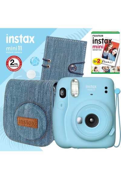 Instax Mini 11 Mavi Fotoğraf Makinesi ve Jean Aksesuarlı Seti 1 Instax Mini 11 Mavi Fotoğraf Makinesi ve Jean Aksesuarlı Seti 1
