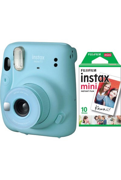 Fujifilm Instax Mini 11 Mavi Fotoğraf Makinesi 10'lu Film