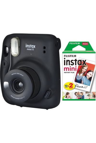 Fujifilm Instax Mini 11 Siyah Fotoğraf Makinesi 20'li Film