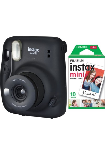 Fujifilm Instax Mini 11 Siyah Fotoğraf Makinesi 10'lu Film