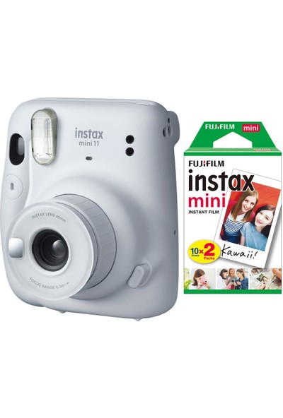 Fujifilm Instax Mini 11 Beyaz Fotoğraf Makinesi 20'li Film Fujifilm Instax Mini 11 Beyaz Fotoğraf Makinesi 20'li Film