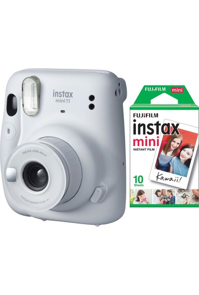 Fujifilm Instax Mini 11 Beyaz Fotoğraf Makinesi 10'lu Film Fujifilm Instax Mini 11 Beyaz Fotoğraf Makinesi 10'lu Film