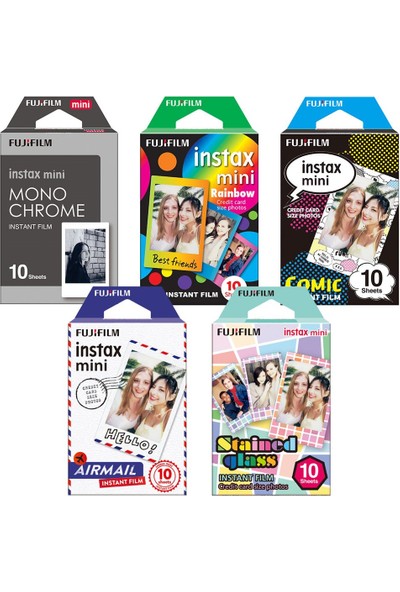 Fujifilm Instax Mini 5'Li Özel Film Set 50 Poz