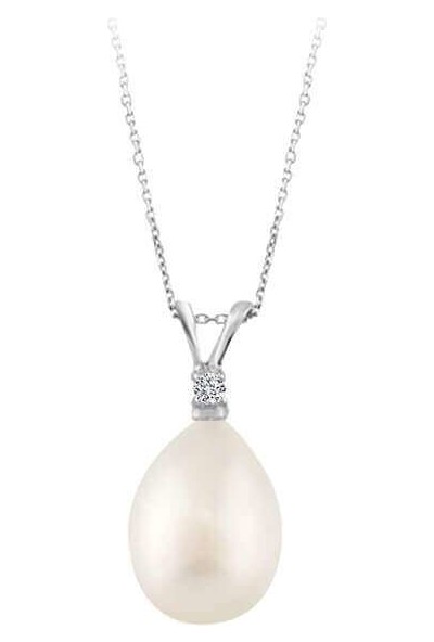 Sirius Pırlanta Taşlı Drop İncili Kolye