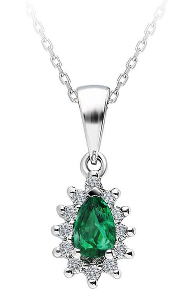 Sirius Pırlanta ve Damla Zümrüt Taşlı Anturaj Kolye Sirius Pırlanta ve Damla Zümrüt Taşlı Anturaj Kolye