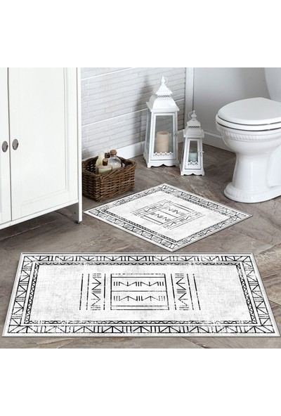 Thalia Home Kaymaz Taban Yıkanabilir 2'li Set Banyo Halısı Banyo Paspası Klozet Takımı Thalia Home Kaymaz Taban Yıkanabilir 2'li Set Banyo Halısı Banyo Paspası Klozet Takımı