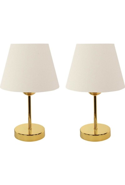 Evlight Metal Ayaklı 2'li Abajur Masa Lambası Abajur Gold Krem Evlight Metal Ayaklı 2'li Abajur Masa Lambası Abajur Gold Krem