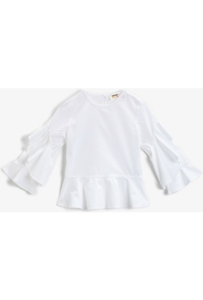Koton Kids Firfirli Sik Bluz Bisiklet Yaka