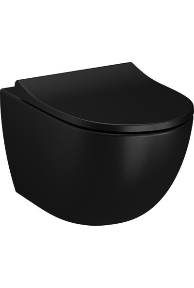 VitrA Sento Rim-Ex Asma Klozet Seti 54 cm Mat Siyah (Klozet Kapağı Dâhildir) 7748B083-0559 VitrA Sento Rim-Ex Asma Klozet Seti 54 cm Mat Siyah (Klozet Kapağı Dâhildir) 7748B083-0559
