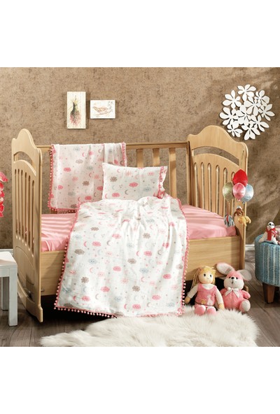 Luvana Home 4 Parça %100 Pamuk Mevsimlik Pike Örtülü Bulut Bebek Nevresim Takımı Pembe Luvana Home 4 Parça %100 Pamuk Mevsimlik Pike Örtülü Bulut Bebek Nevresim Takımı Pembe