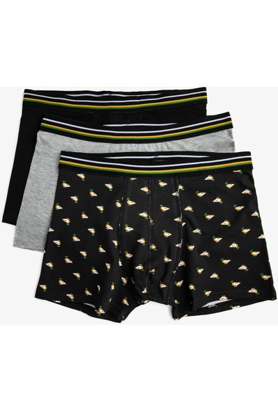 Koton Desenli Pamuklu Basic Boxer Seti 3'lü