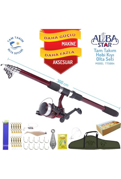 Albastar Tam Takım Hobi Kıyı Olta Seti TTS004 Albastar Tam Takım Hobi Kıyı Olta Seti TTS004