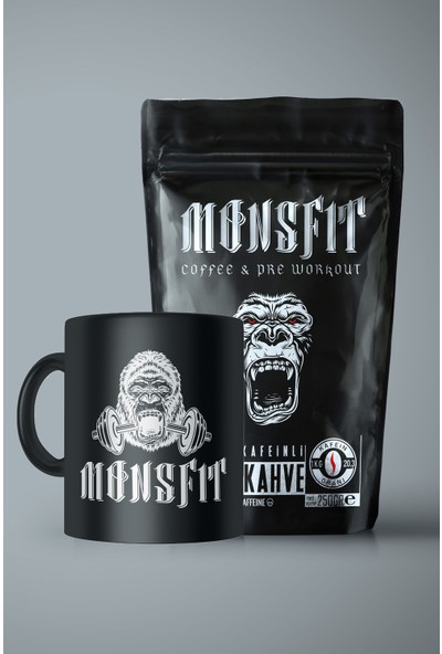 Monsfit Yüksek Kafeinli Filtre Kahve Kupa Seti Pre - Workout