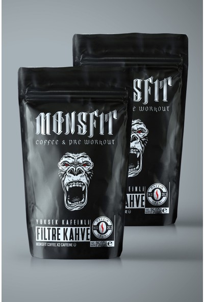 Monsfit Yüksek Kafeinli Filtre Kahve 2'li Set Pre - Workout Monsfit Yüksek Kafeinli Filtre Kahve 2'li Set Pre - Workout