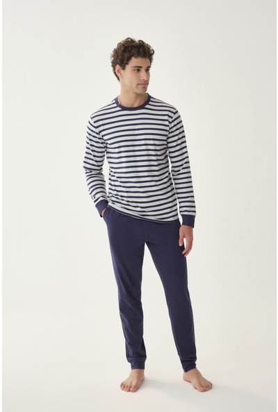 Dagi Lacivert Uzun Kol Pijama Takımı-Lc