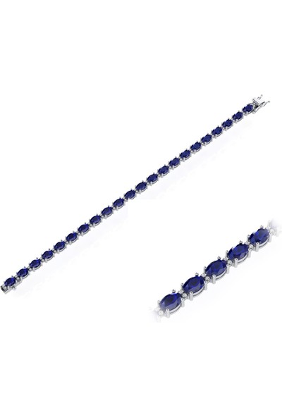 Silvanit Pırlanta 10,30 Karat Pırlantalı Safir Bileklik