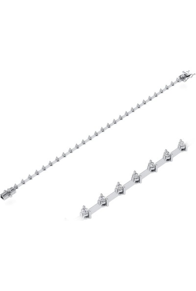 Silvanit Pırlanta 0,58 Karat Pırlanta Su Yolu Bileklik Silvanit Pırlanta 0,58 Karat Pırlanta Su Yolu Bileklik