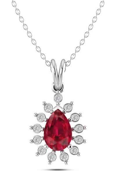 Silvanit 0,50 Karat Pırlantalı Yakut Kolye Silvanit 0,50 Karat Pırlantalı Yakut Kolye