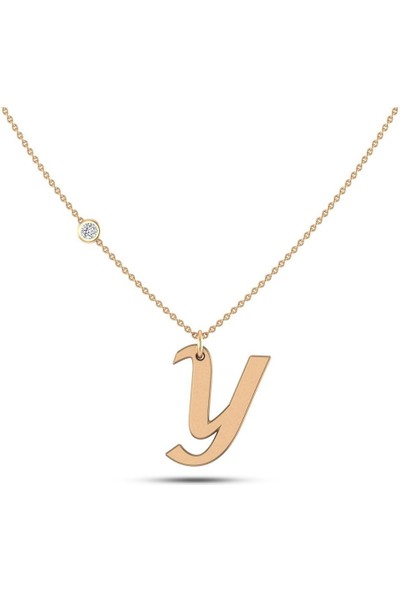 Silvanit Pırlantalı Y Harf Altın Kolye Silvanit Pırlantalı Y Harf Altın Kolye