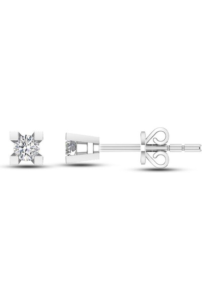 Silvanit 0,30 Karat Pırlanta Tektaş Küpe