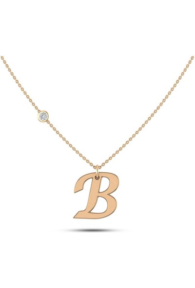 Silvanit Pırlantalı B Harf Altın Kolye Silvanit Pırlantalı B Harf Altın Kolye