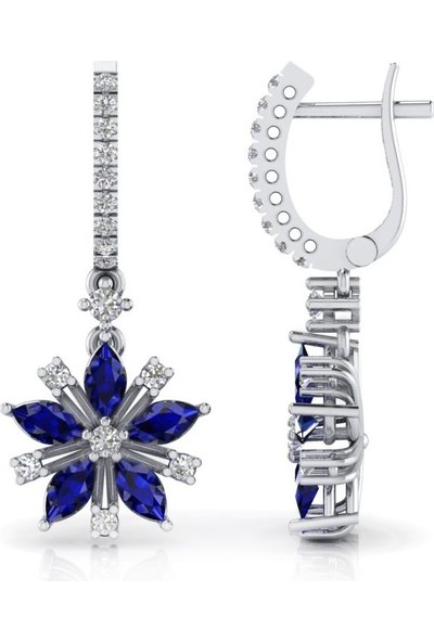 Silvanit 0,74 Karat Pırlantalı Safir Yıldız Küpe Silvanit 0,74 Karat Pırlantalı Safir Yıldız Küpe