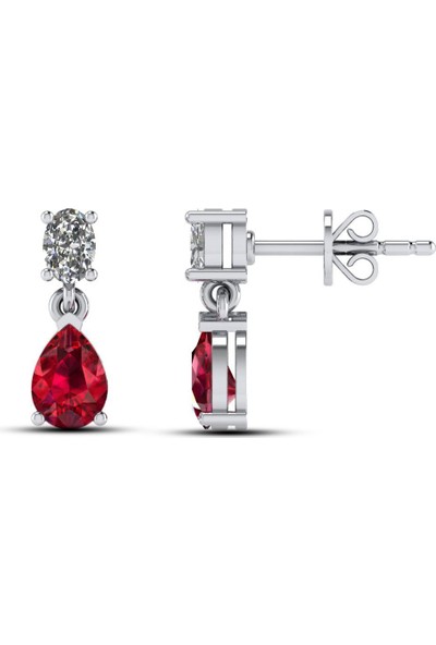 Silvanit 1,90 Karat Pırlantalı Yakut Küpe Silvanit 1,90 Karat Pırlantalı Yakut Küpe