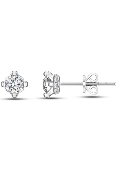 Silvanit 0,40 Karat Pırlanta Tektaş Küpe