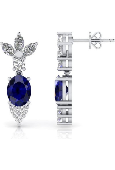 Silvanit 1,30 Karat Pırlantalı Safir Renkli Küpe Silvanit 1,30 Karat Pırlantalı Safir Renkli Küpe