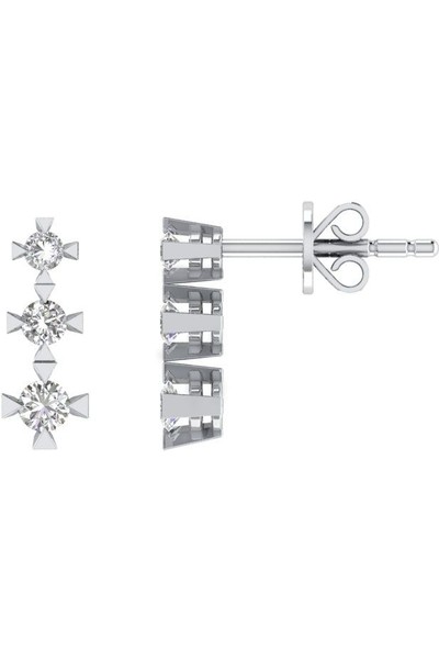 Silvanit 0,24 Karat Pırlanta Tria Küpe