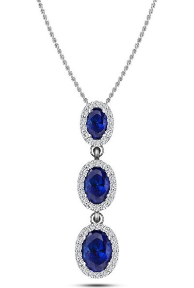 Silvanit Pırlantalı Safir Asalet Kolye Silvanit Pırlantalı Safir Asalet Kolye