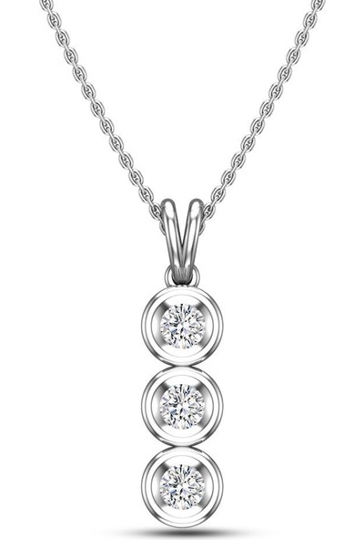 Silvanit 0,15 Karat Pırlanta Tria Kolye